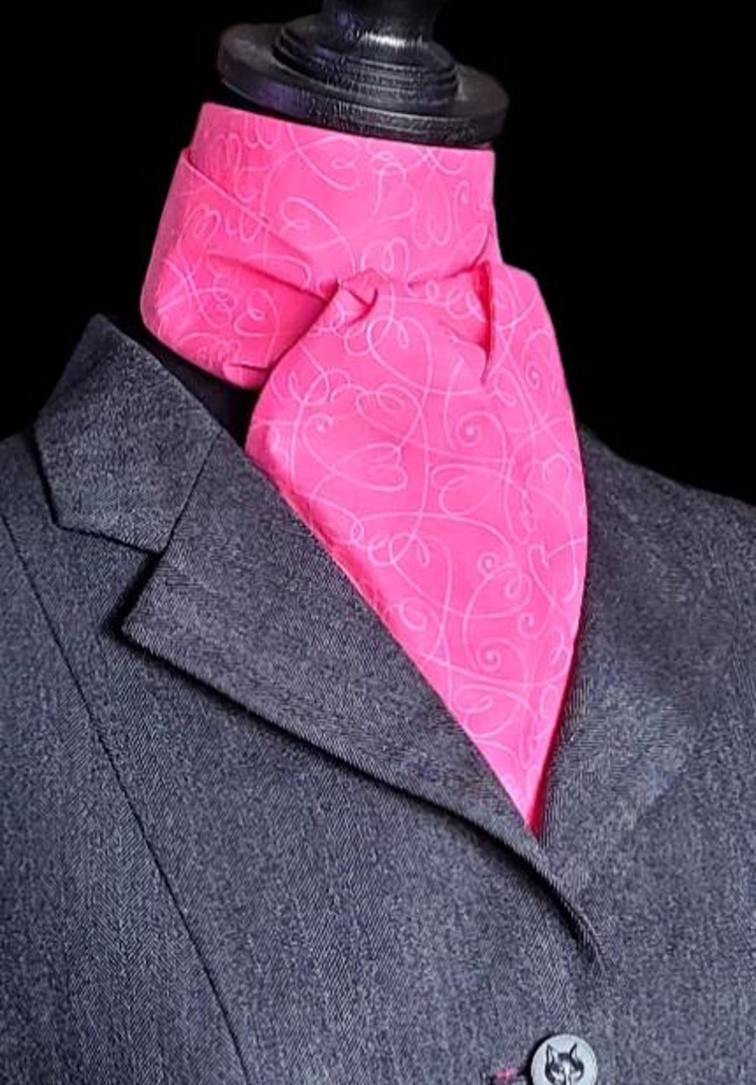 TRADITIONAL Shaped Stock Tie, Bright Pink Hearts (limited Edition) - Etsy