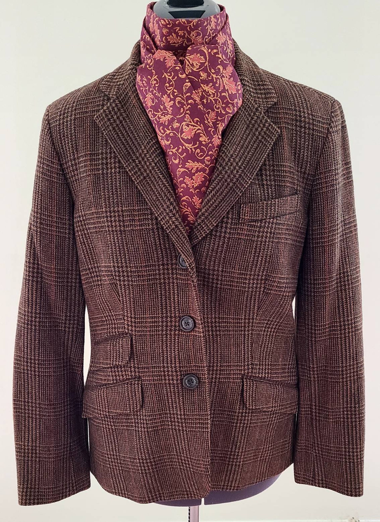 CHAPS Darkbrown Tweed Hunting Jacket Size 10 Womans - Etsy