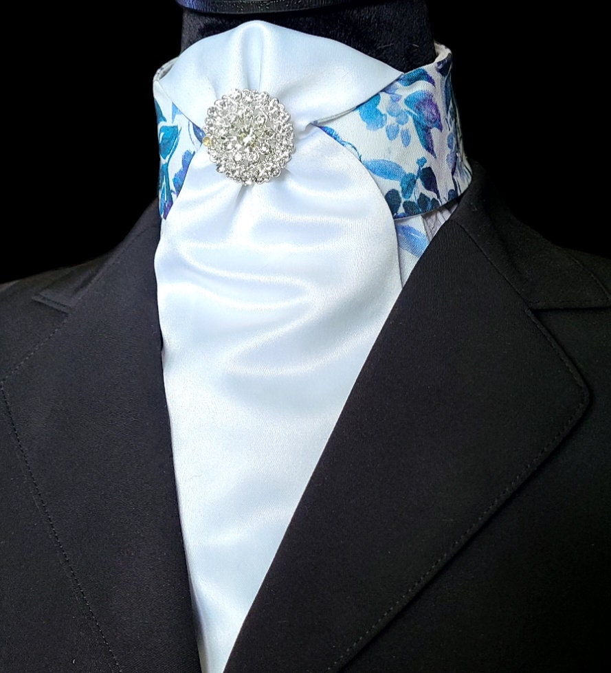 PRE-TIED Dressage Stock Tie, Shades of Purple and Blue - Etsy