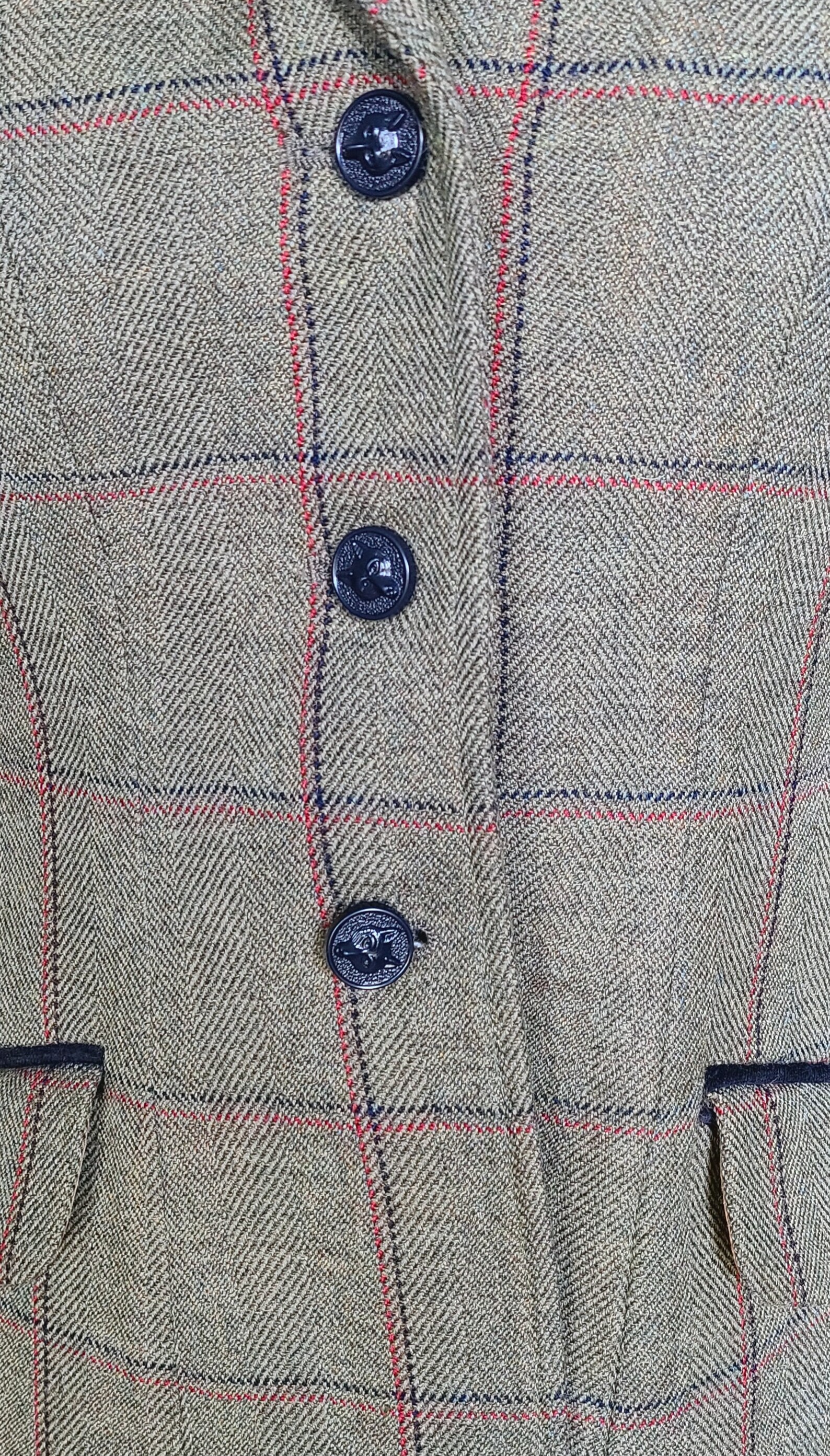 EQUETECH Lauton Deluxe Green Tweed With Navy & Red Stripes Fox Hunting ...