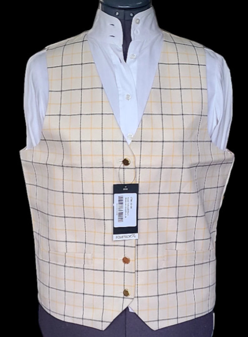EQUETECH Gold & Black Tattersal Fox Hunting Vest. NEW! Unisex Sizing ...