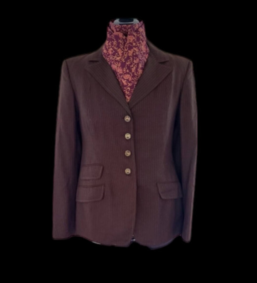 REGENCY 4 Brown W/blue Pinstripe Hunting Jacket, Approximately Womans ...