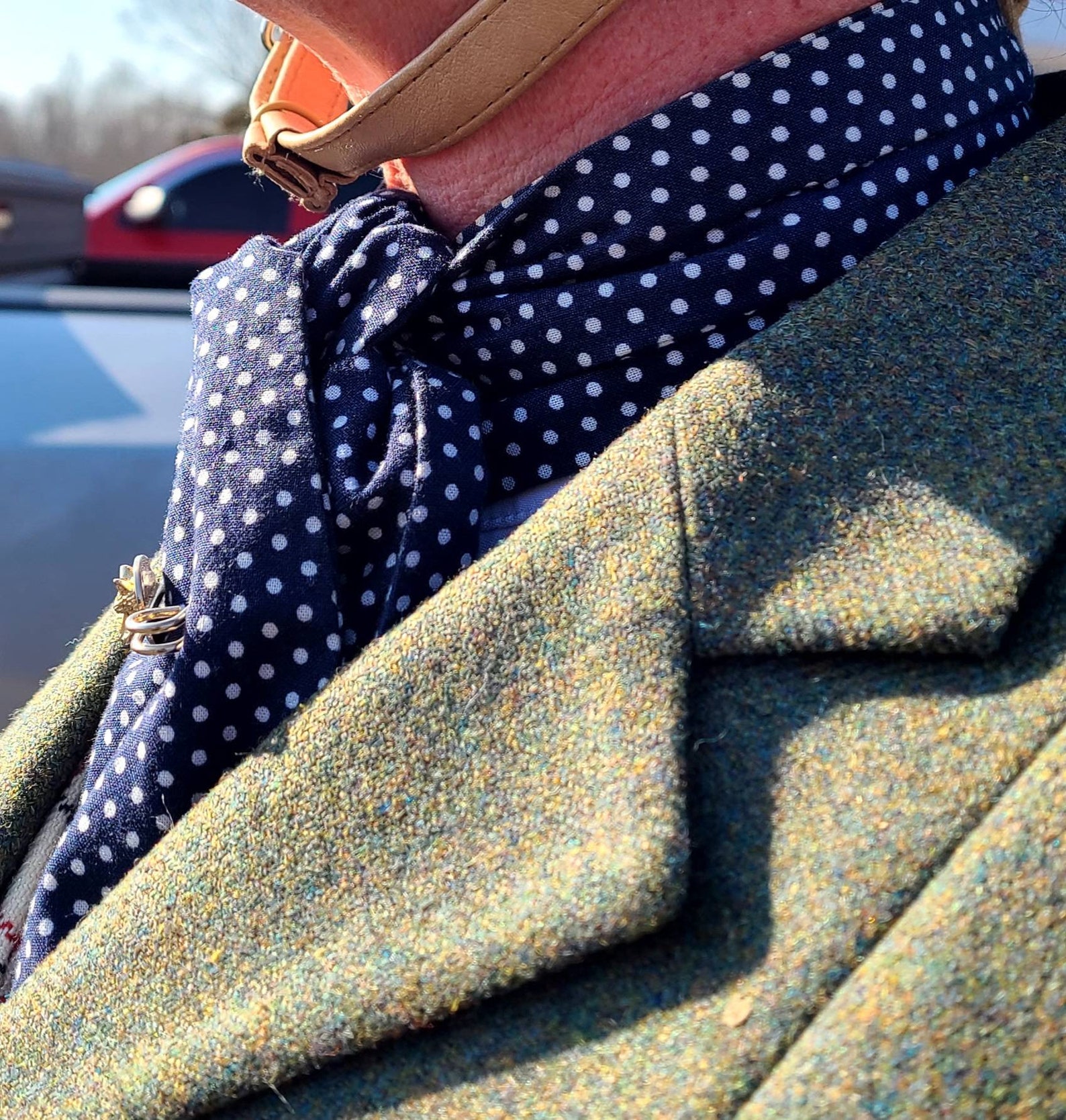 TRADITIONAL Shaped Stock Tie, Navy Bluebird Dot - Etsy