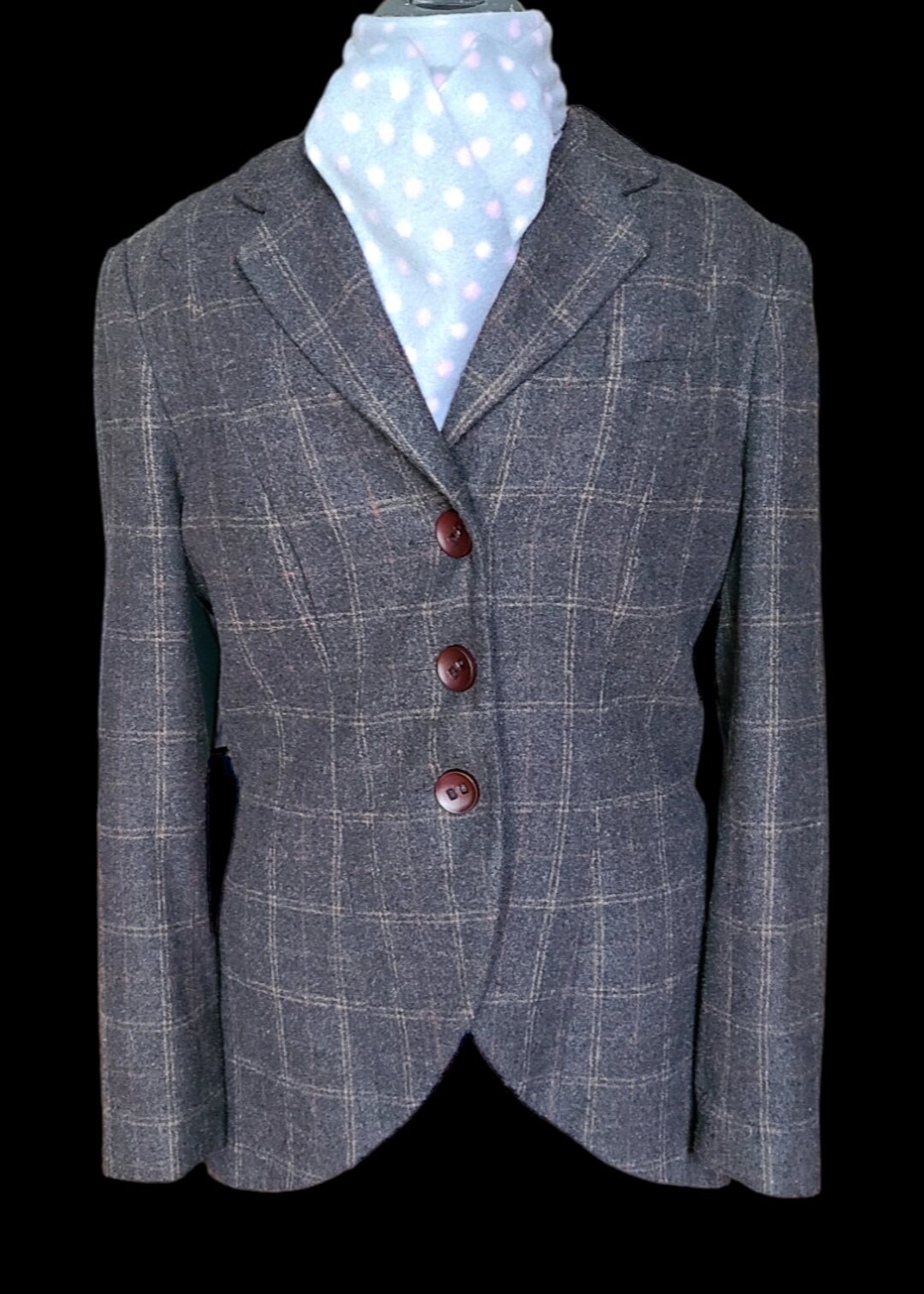 CABI Grey Plaid Tweed Hacking Jacket, Size 8 - Etsy