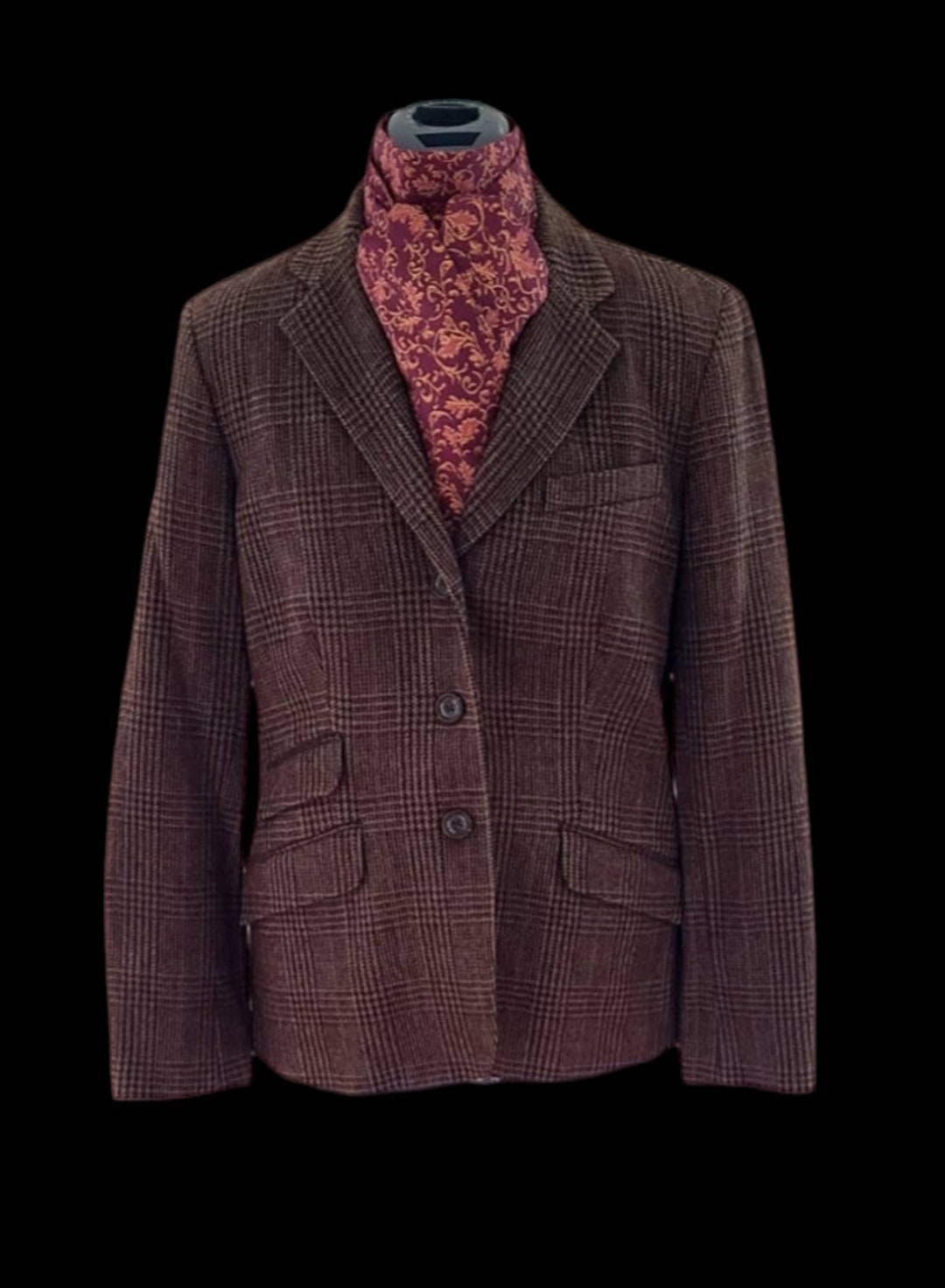 CHAPS Darkbrown Tweed Hunting Jacket, Size 10 Womans - Etsy