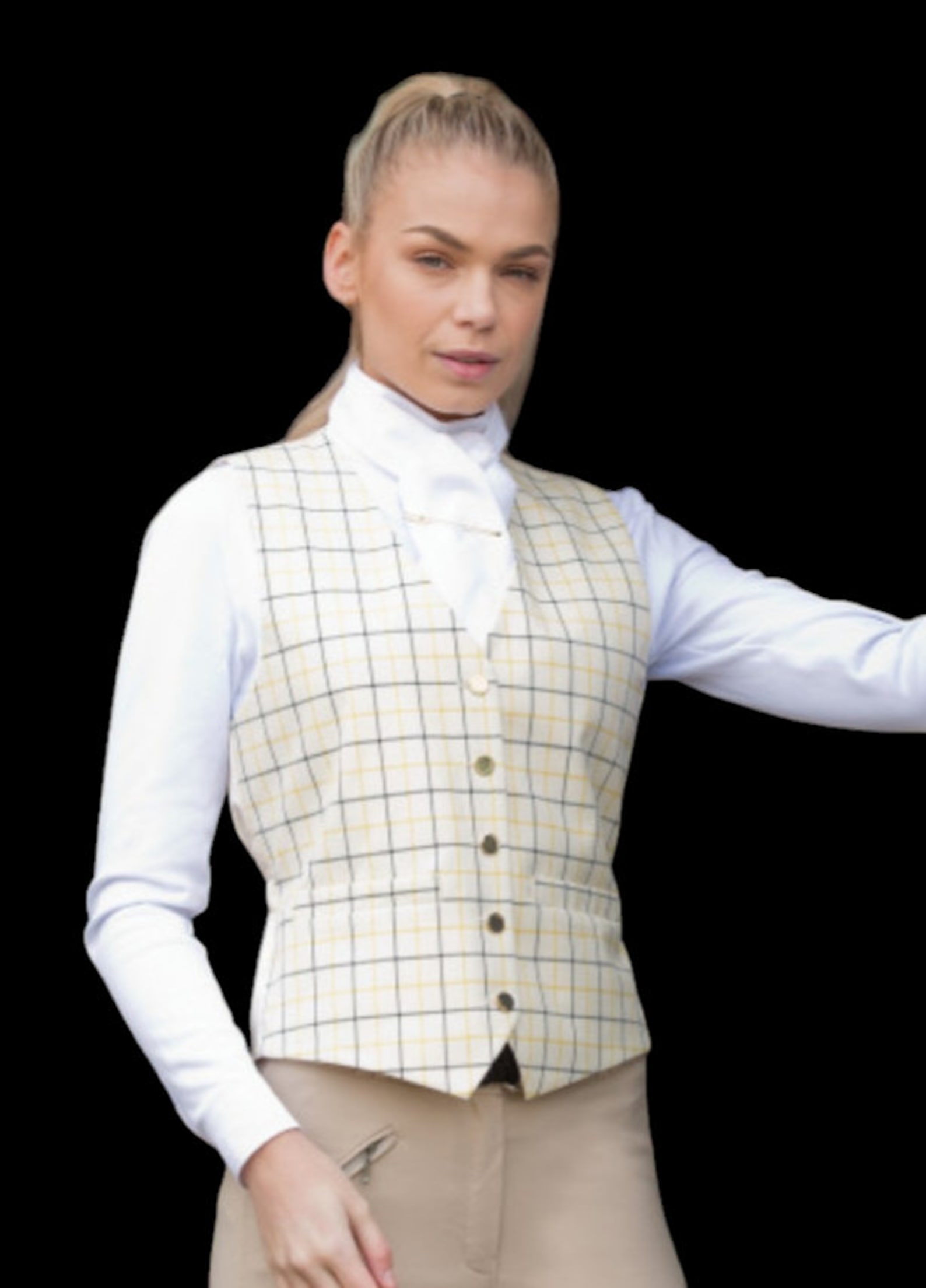 EQUETECH Gold & Black Tattersal Fox Hunting Vest. NEW! Unisex Sizing ...