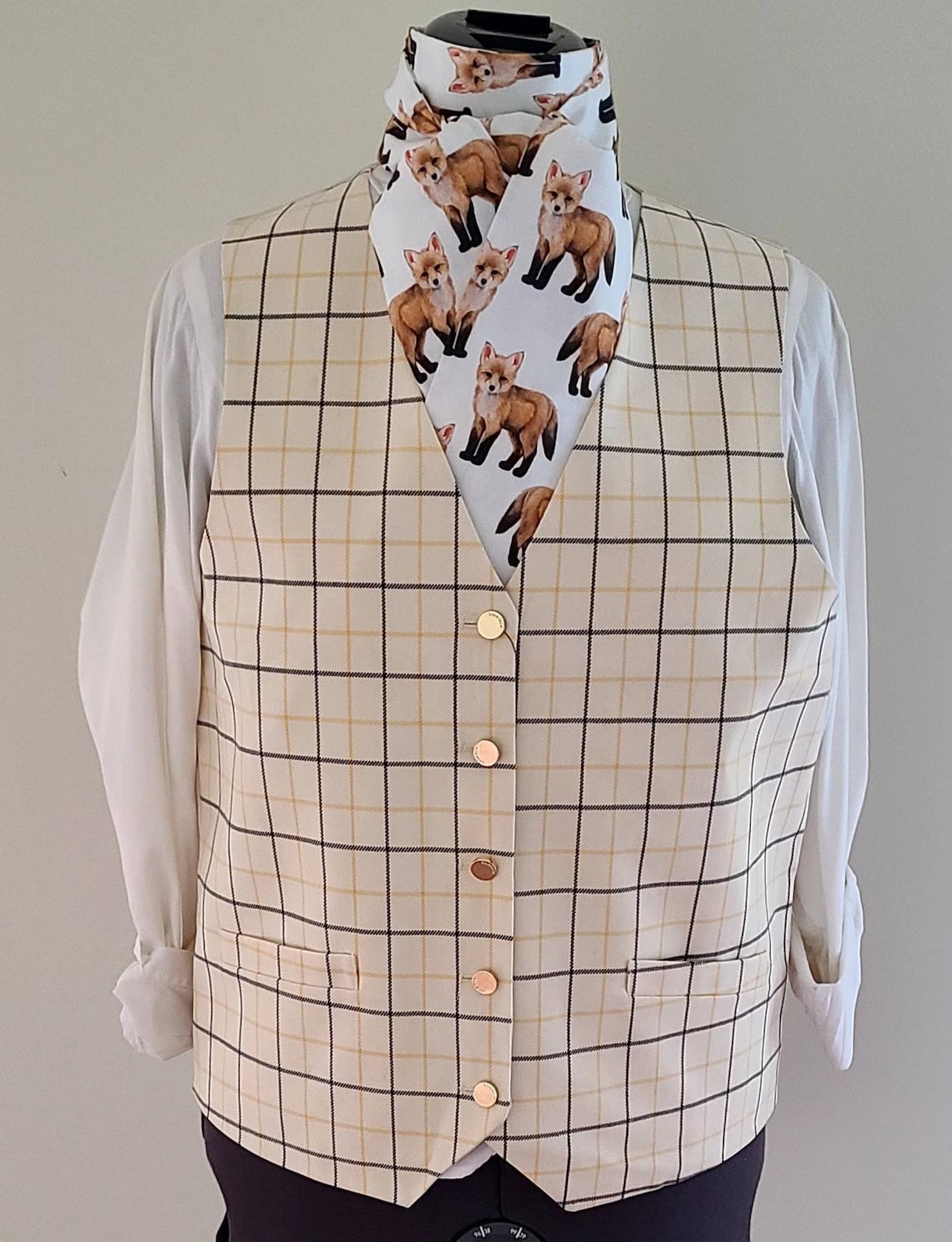 EQUETECH Gold & Black Tattersal Fox Hunting Vest. NEW Unisex Sizing. - Etsy