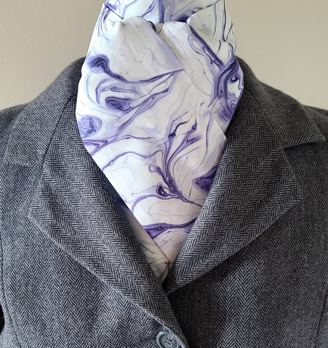 TRADITIONAL Shaped Stock Tie, Blue Swirl on White - Etsy