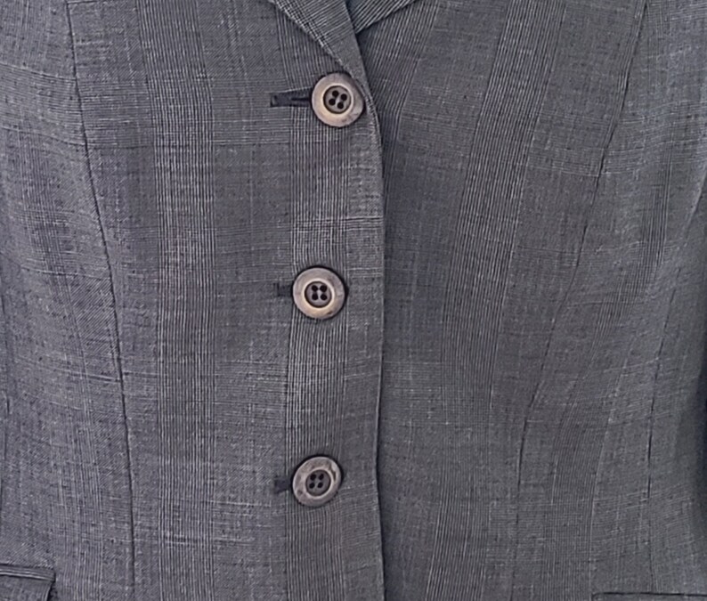 GRAND PRIX Grey Windowpane Jacket Size 16R Womans - Etsy