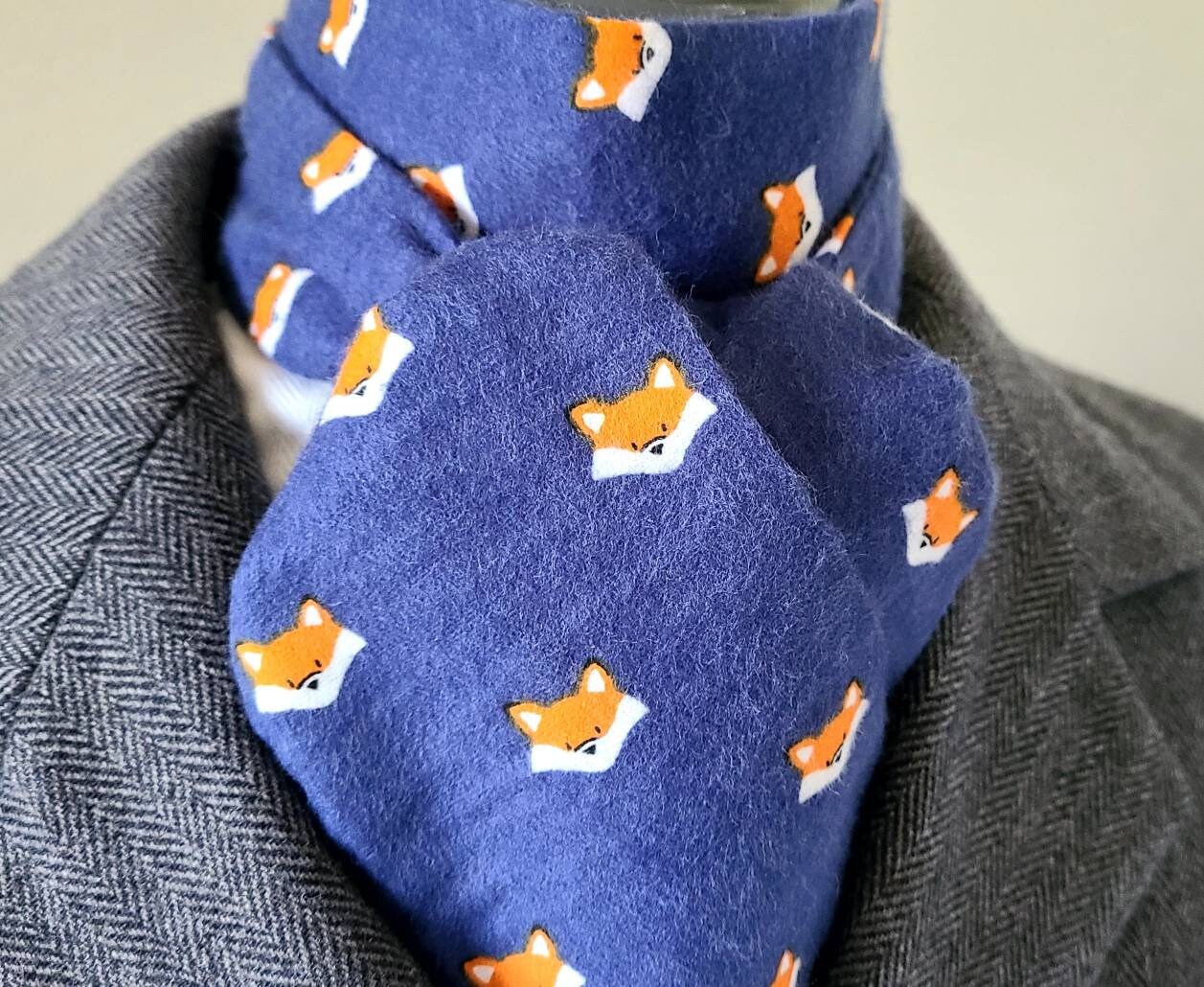 TRADITIONAL Shaped Flannel Stock Tie for Fox Sake - Etsy