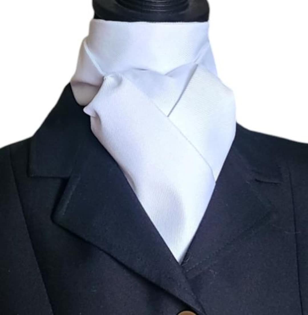TRADITIONAL Shaped Stock Tie, Heavy White Show Tie - Etsy
