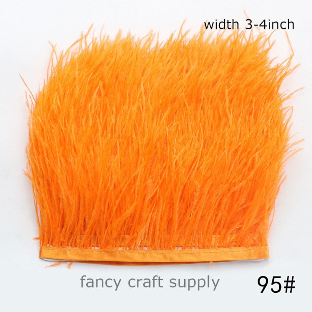 1 Yard Orange Ostrich Feather Trim Fringe Feather Trimming 3-4inch Wide ...
