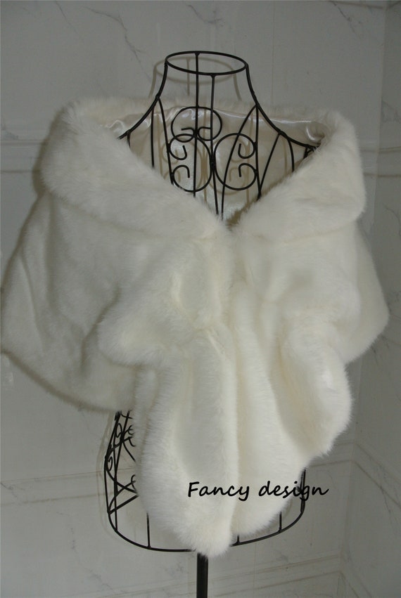 White faux fur bridal wrap Fur Wrap Bridal Faux Fur Stole | Etsy