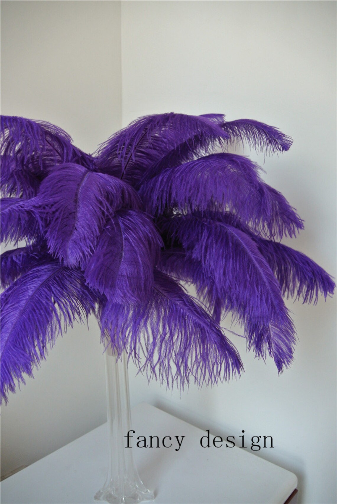 Purple Ostrich Feather Ostrich Plume 50 Pcs for Wedding Party ...