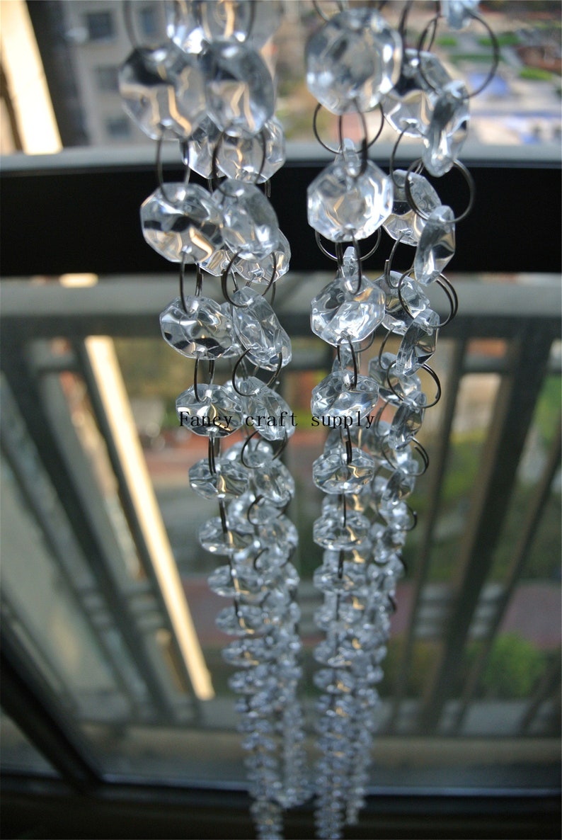 10 Ft Crystal Glass Beads Chain Octagon Beads Garland of Clear - Etsy