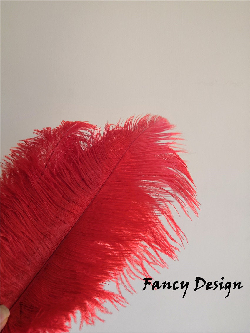 50 pcs RED ostrich feather 5-20inches for wedding party | Etsy