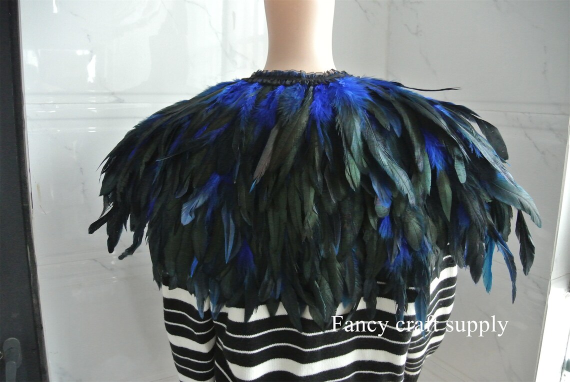 Red Feather Cape Black Feathered Collar Feather Cape Gothic Feather ...