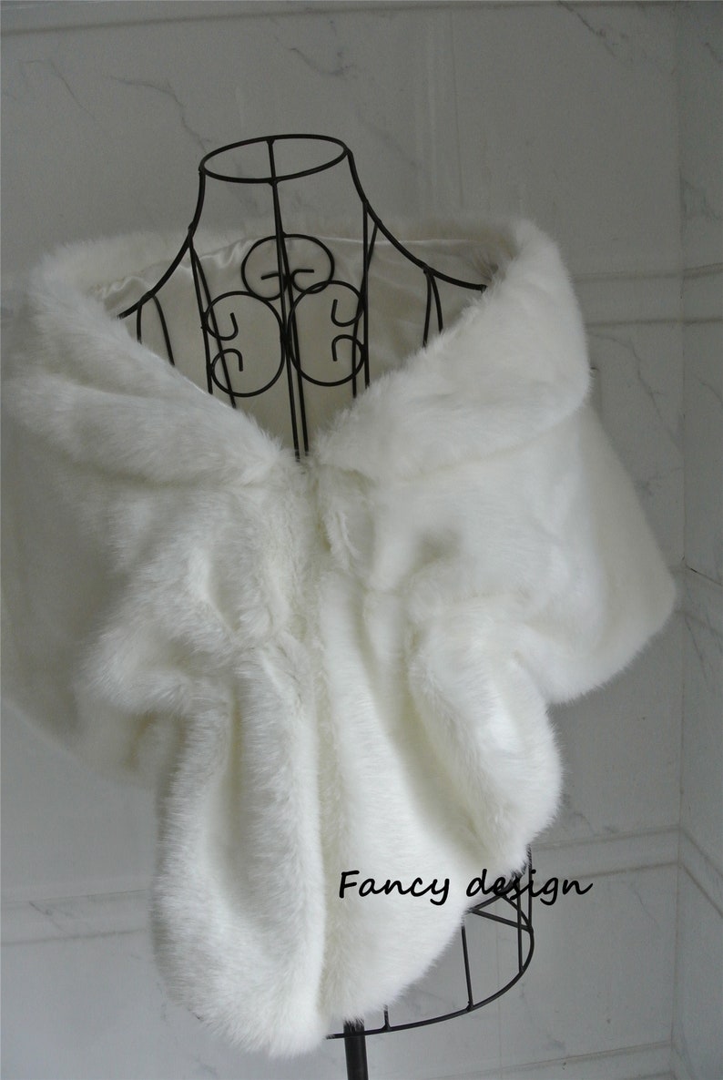 White faux fur bridal wrap Fur Wrap Bridal Faux Fur Stole | Etsy