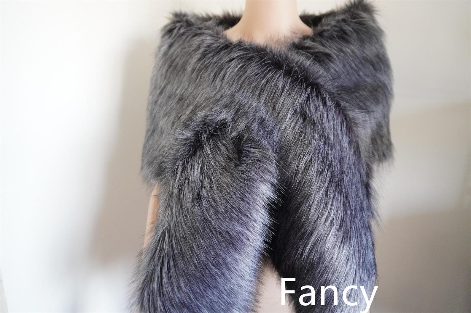 Dark Gray Faux Fur Bridal Wrap Fur Wrap Bridal Faux Fur Stole Bridal ...