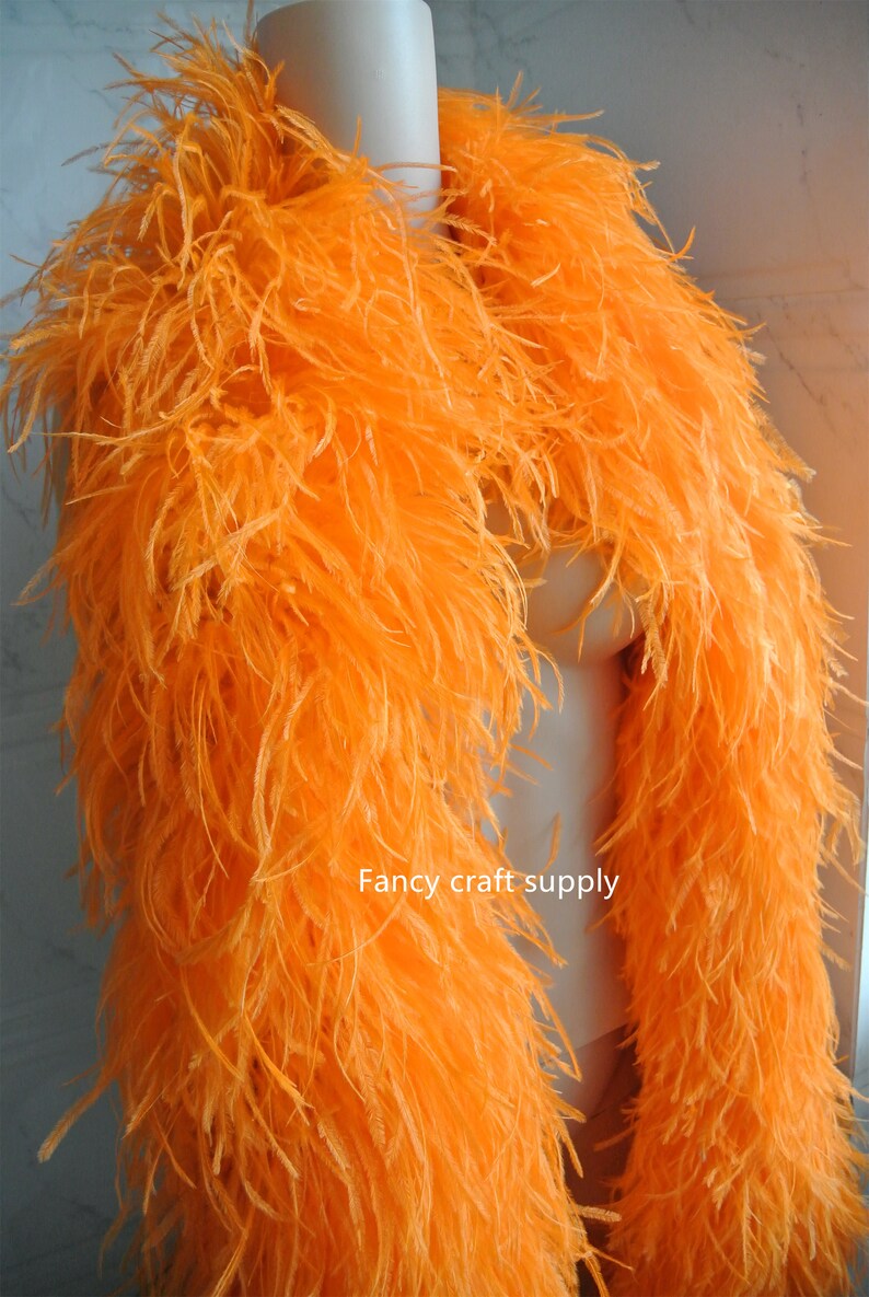 Orange OSTRICH Feather Boa 20 Ply Dancing Dress Wedding | Etsy