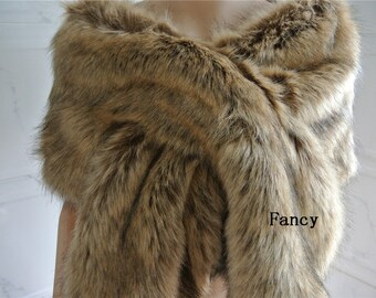 Brown Faux Fur Wrap | Etsy
