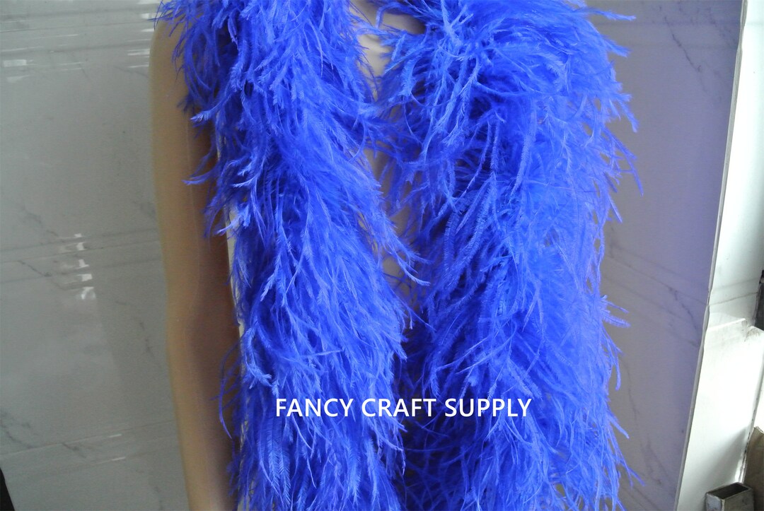 Royal Blue OSTRICH Feather Boa 8 Ply Dancing Dress Wedding Crafting ...