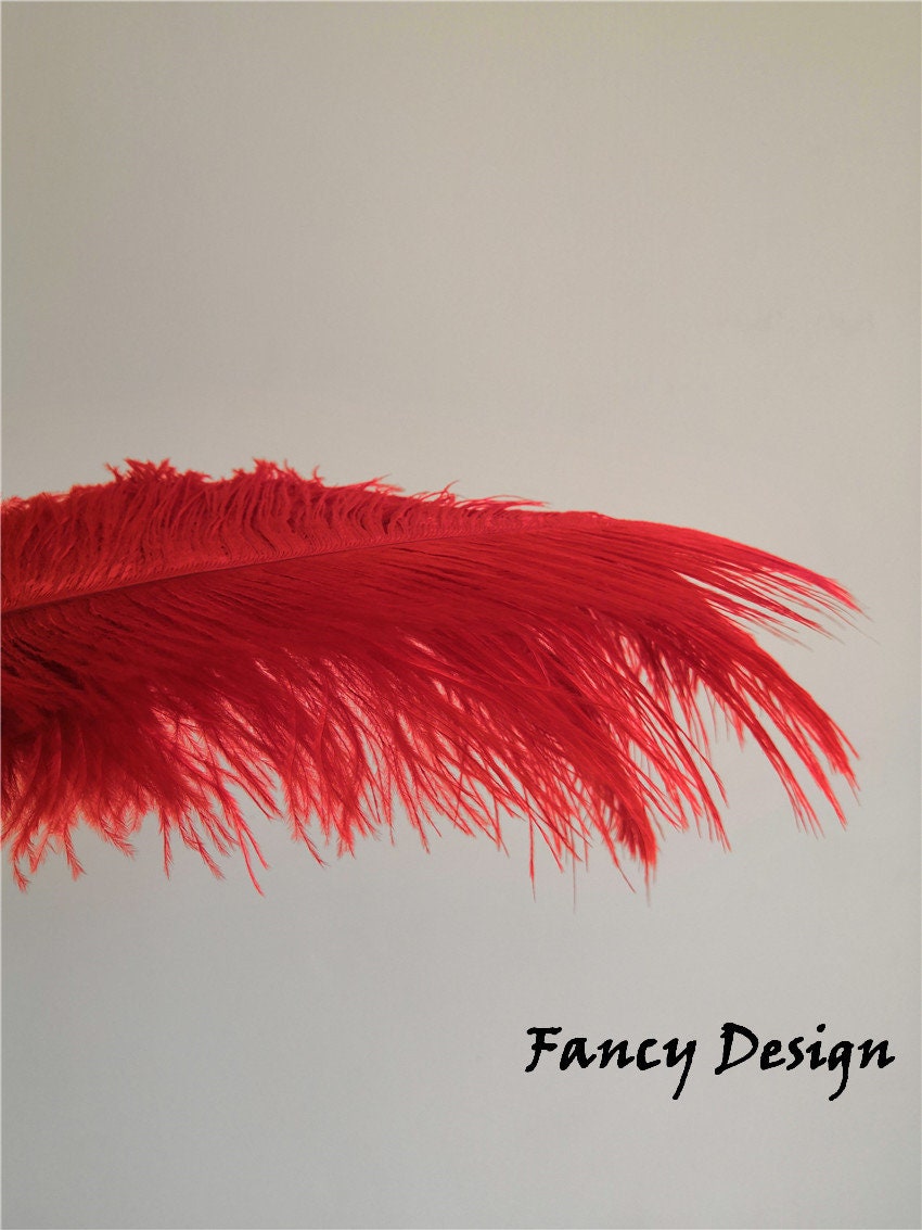 50 pcs RED ostrich feather 5-20inches for wedding party | Etsy