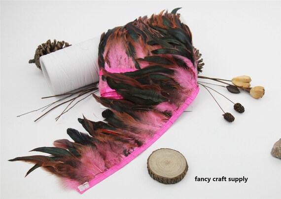 1 Yard leicht rosa Hahn Feder Trim Fransen 4-5Inch breit | Etsy