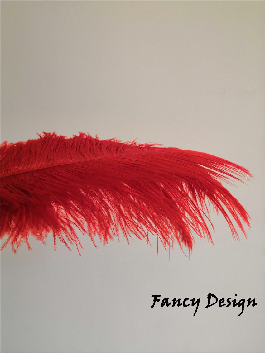 50 pcs RED ostrich feather 5-20inches for wedding party | Etsy