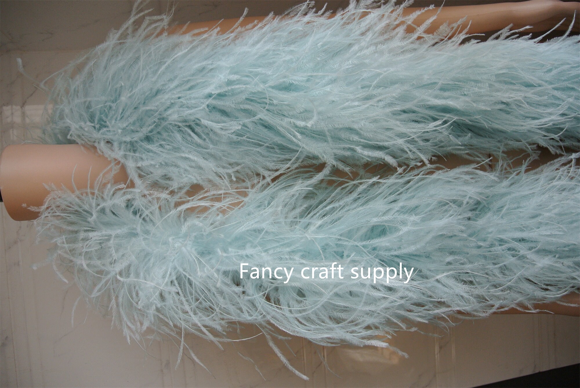 Light Blue OSTRICH Feather Boa 8 Ply Dancing Dress Wedding Crafting ...