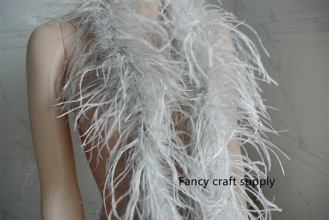22 Colors Gray OSTRICH Feather Boa 4 Ply Dancing Dress Wedding Crafting ...