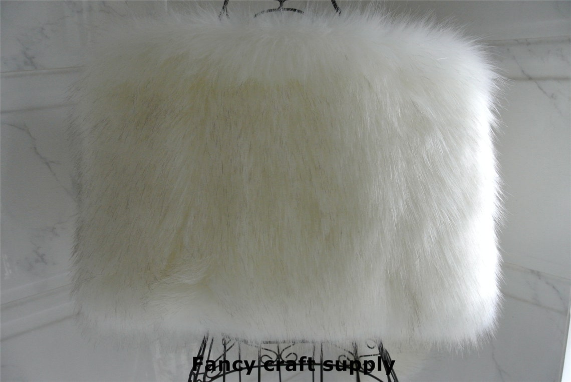 Ivory/white With Brown Tip Faux Fur Bridal Wrap Fur Wrap | Etsy