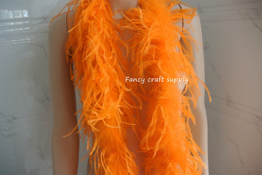 Orange Ostrich Feather Boa 2 Ply for Wedding Dancing Dress Crafting ...
