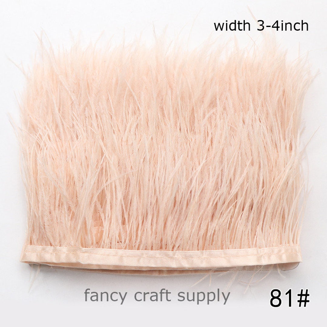 1 Yard Blush Pink Peach Pink Ostrich Feather Trim Fringe Feather ...