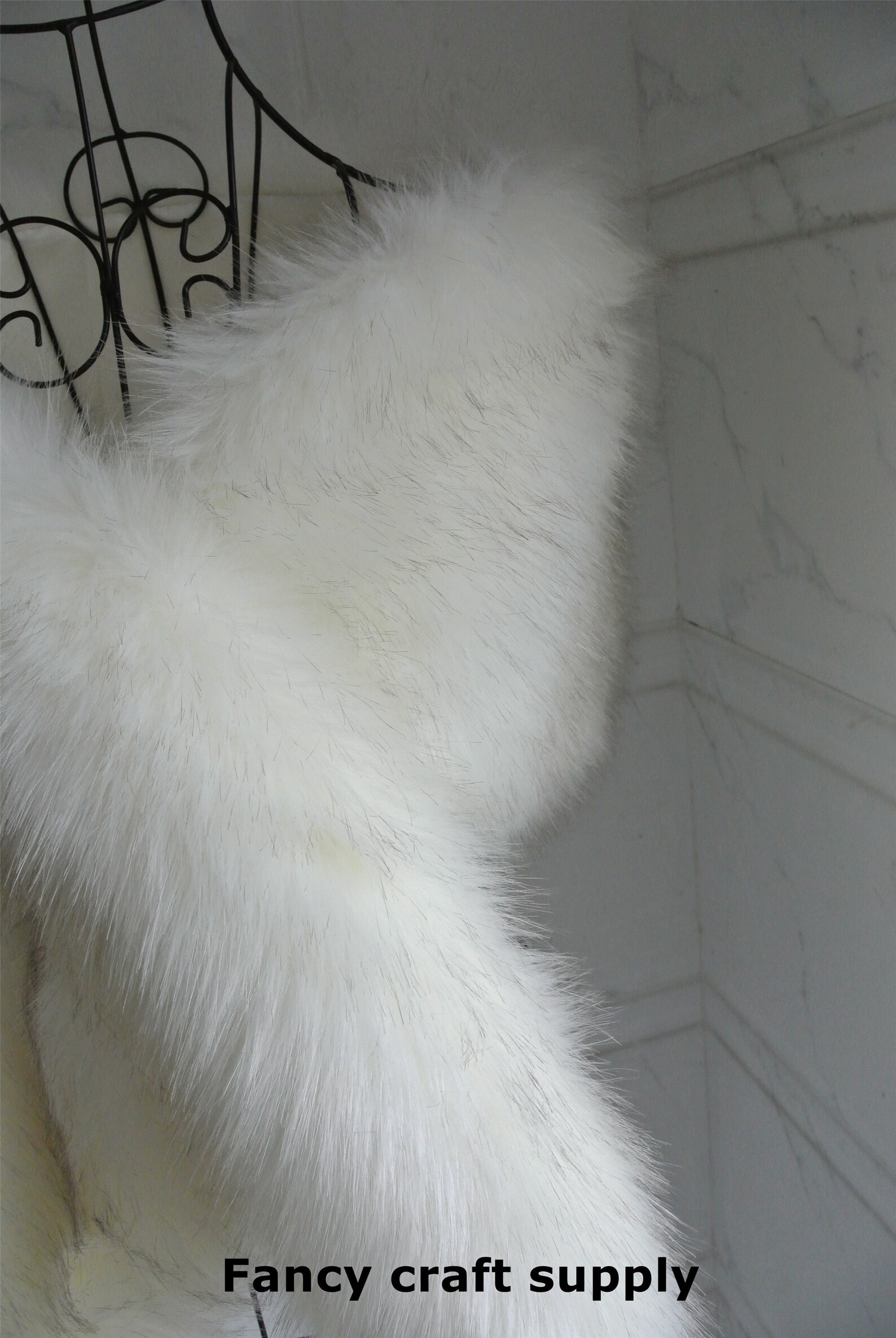 Ivory/white With Brown Tip Faux Fur Bridal Wrap Fur Wrap - Etsy