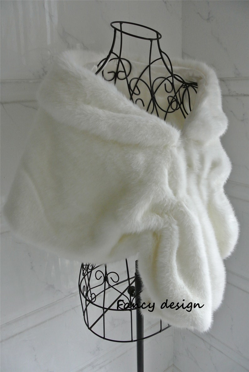White faux fur bridal wrap Fur Wrap Bridal Faux Fur Stole | Etsy