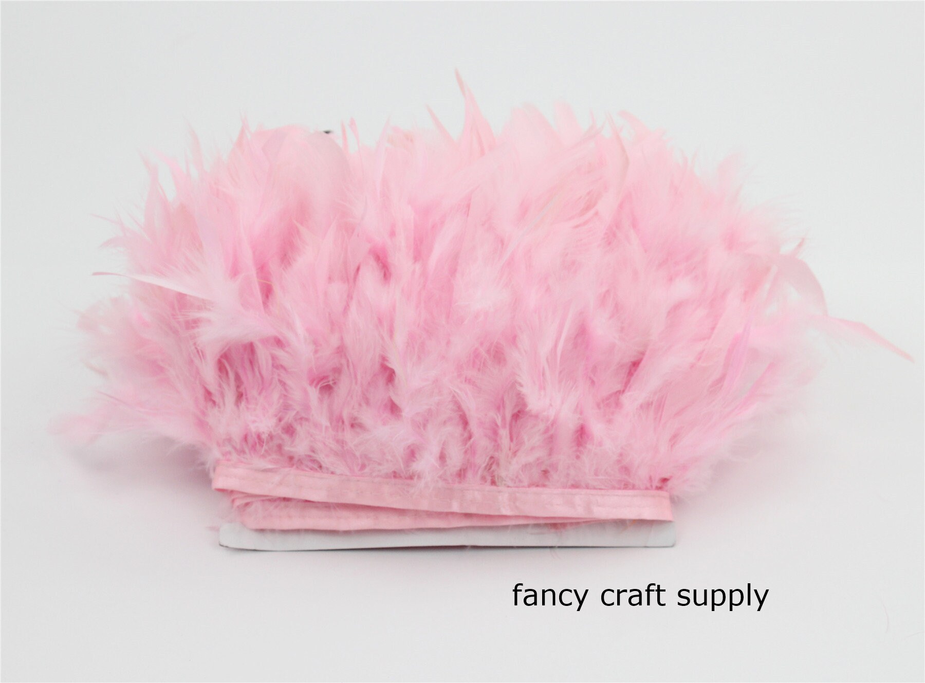 Craft Supplies & Tools 1 yard blush pink Chandelle feather fringe trim ...