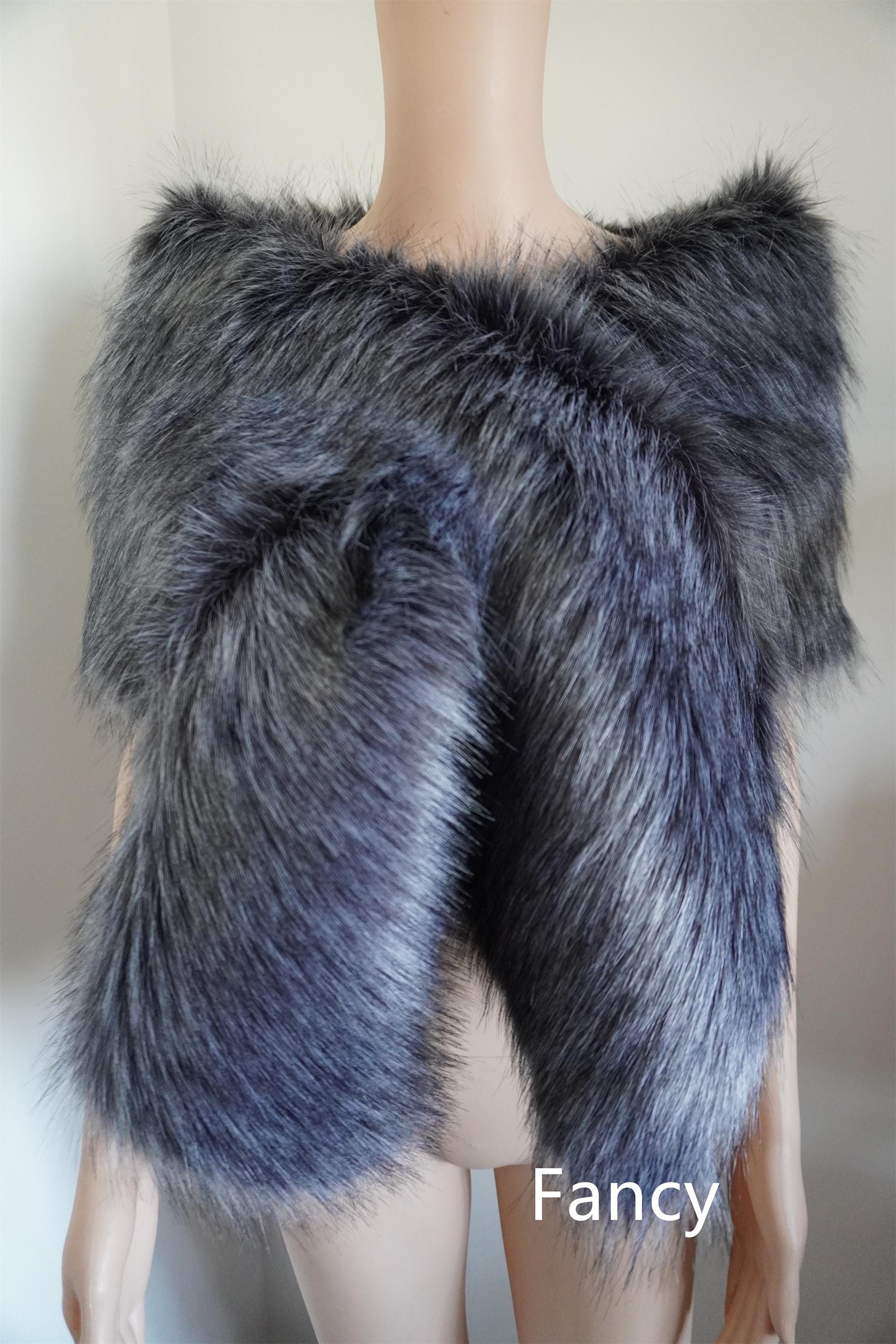 Dark Gray Faux Fur Bridal Wrap Fur Wrap Bridal Faux Fur Stole Bridal ...