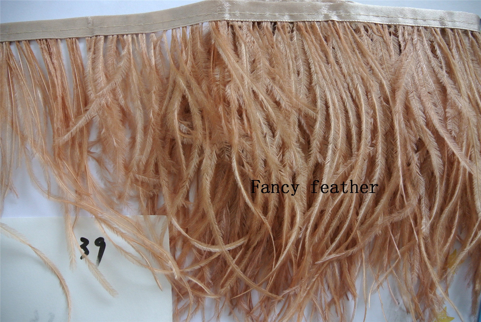 Brown ostrich feather trimming fringe ostrich feather trim | Etsy