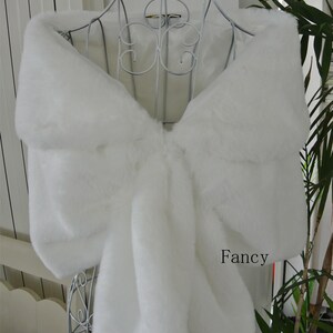 White Faux Fur Bridal Wrap Fur Wrap Bridal Faux Fur Stole Bridal Fur ...