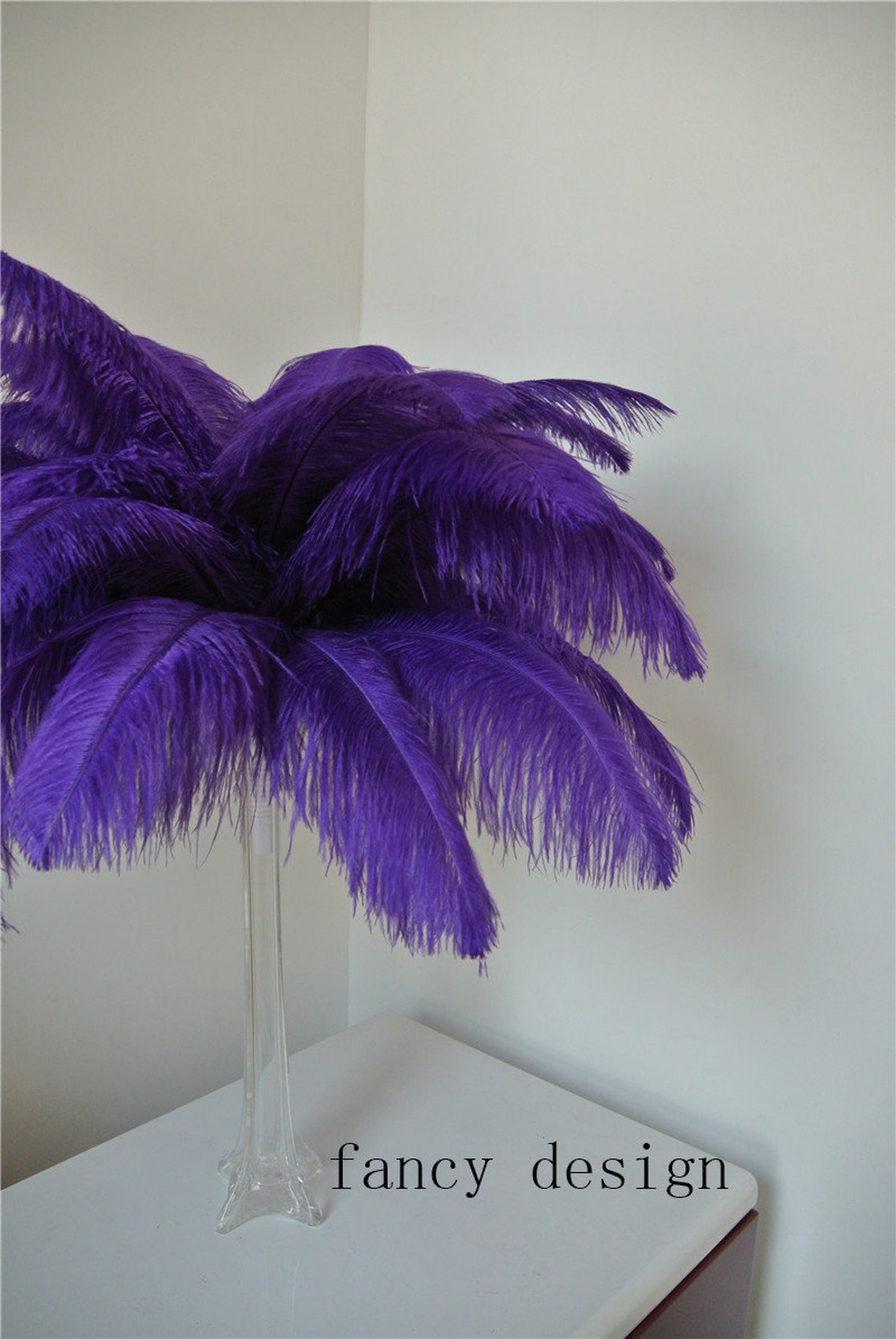 Purple Ostrich Feather Ostrich Plume 50 Pcs for Wedding Party ...