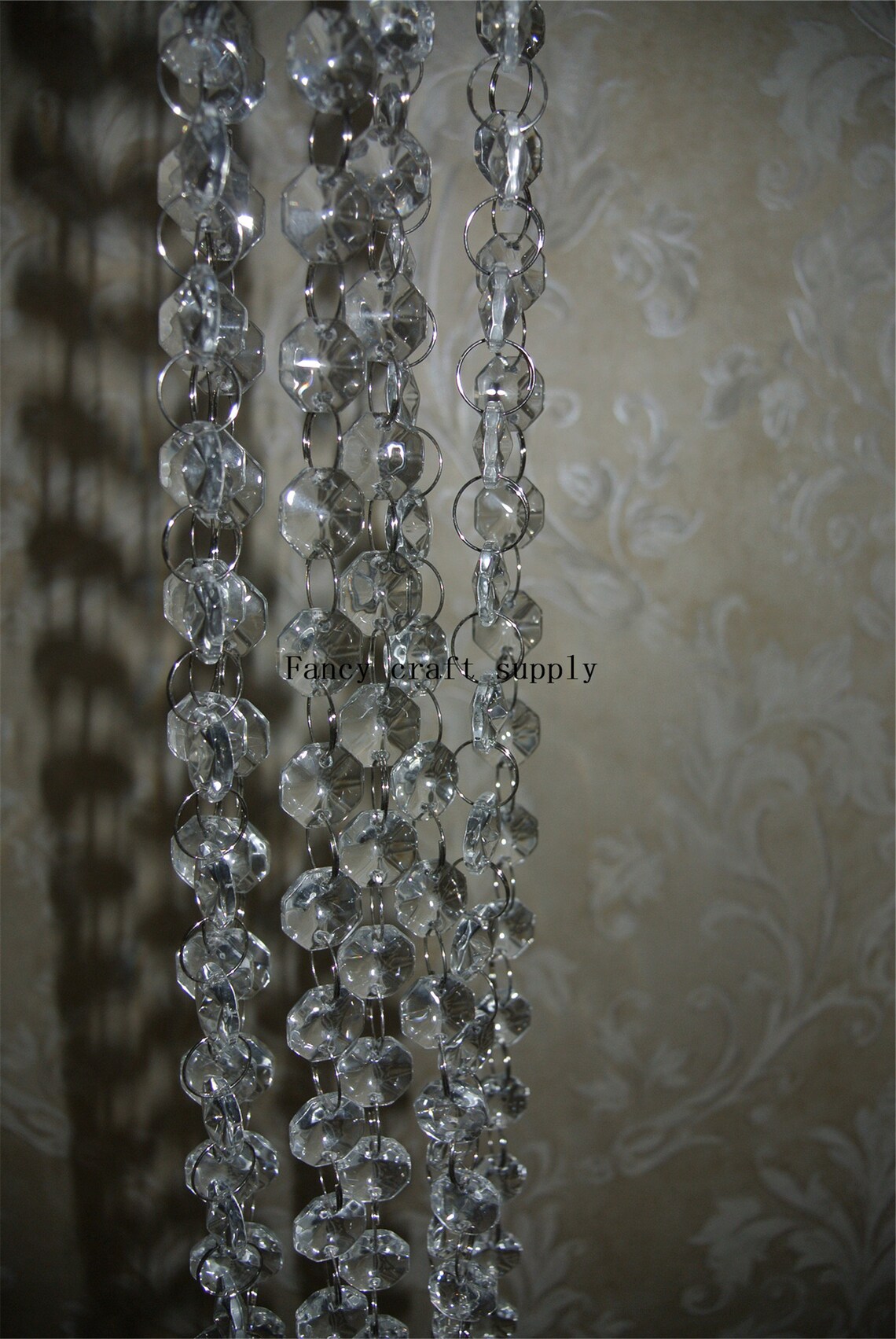 20 Ft Crystal Glass Beads Chain Octagon Beads Garland of Clear | Etsy