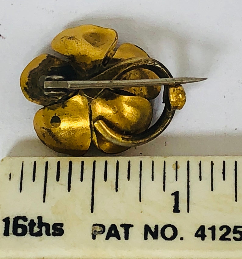 Antique Flower Brooch Pin Signed PS CO PSCO Plainville Stock Company ...