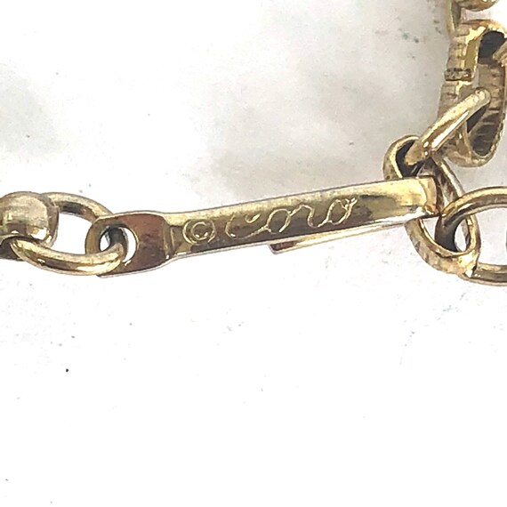 Coro Gold Tone Overlapping Chain Link Choker Hook Cla… - Gem