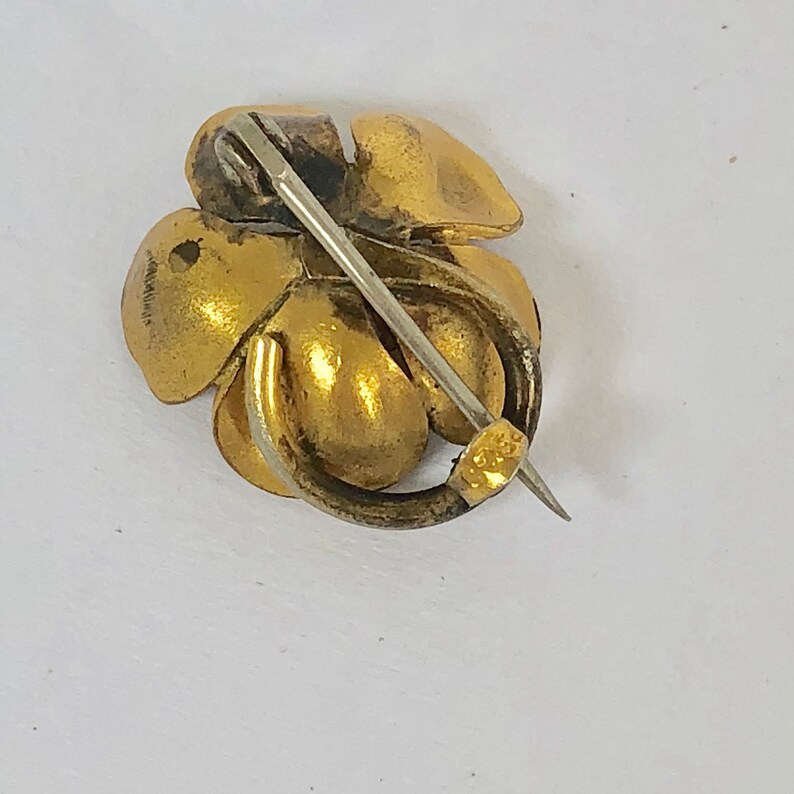 Antique Flower Brooch Pin Signed PS CO PSCO Plainville Stock Company ...