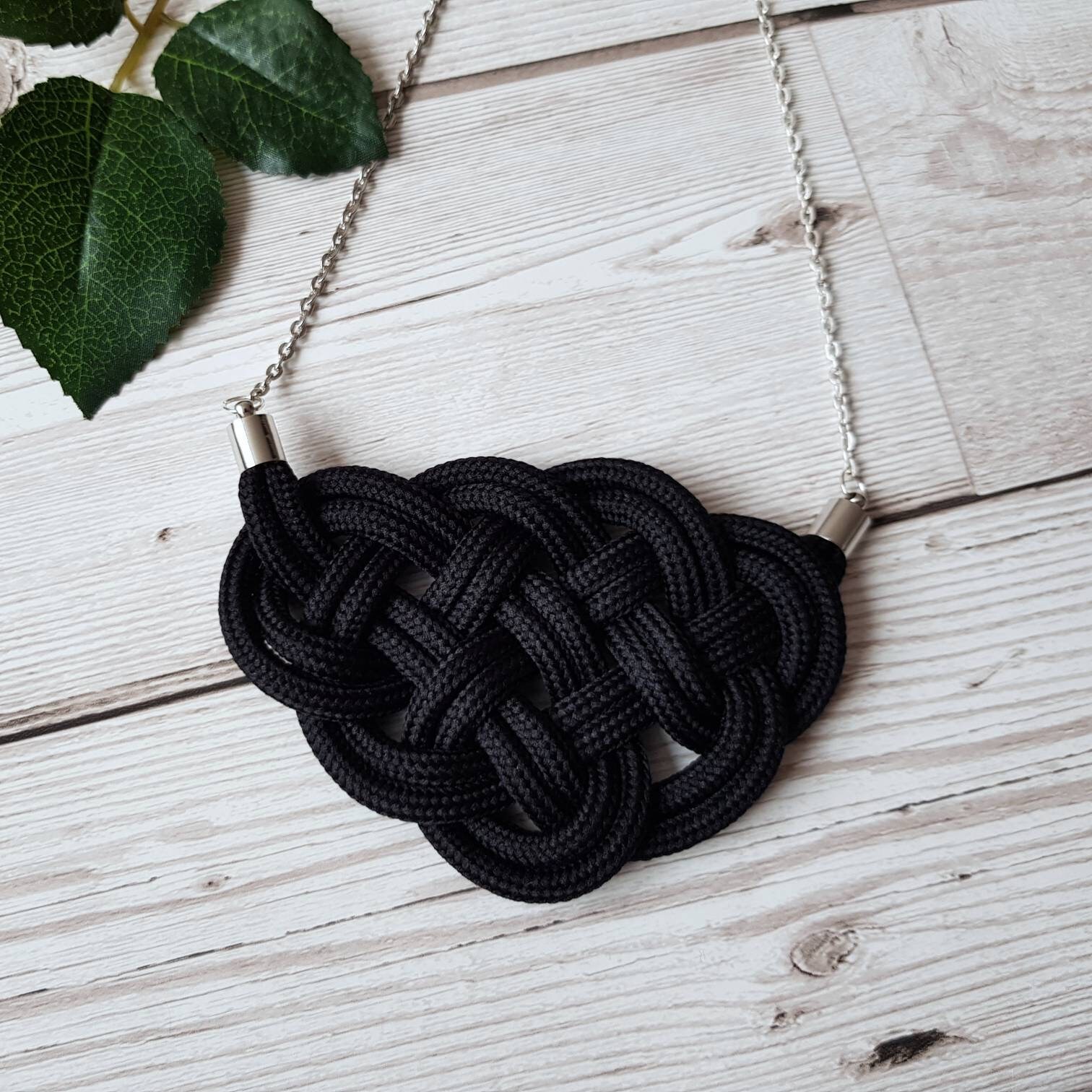 Chunky necklace Statement necklace Rope knot necklace Big | Etsy