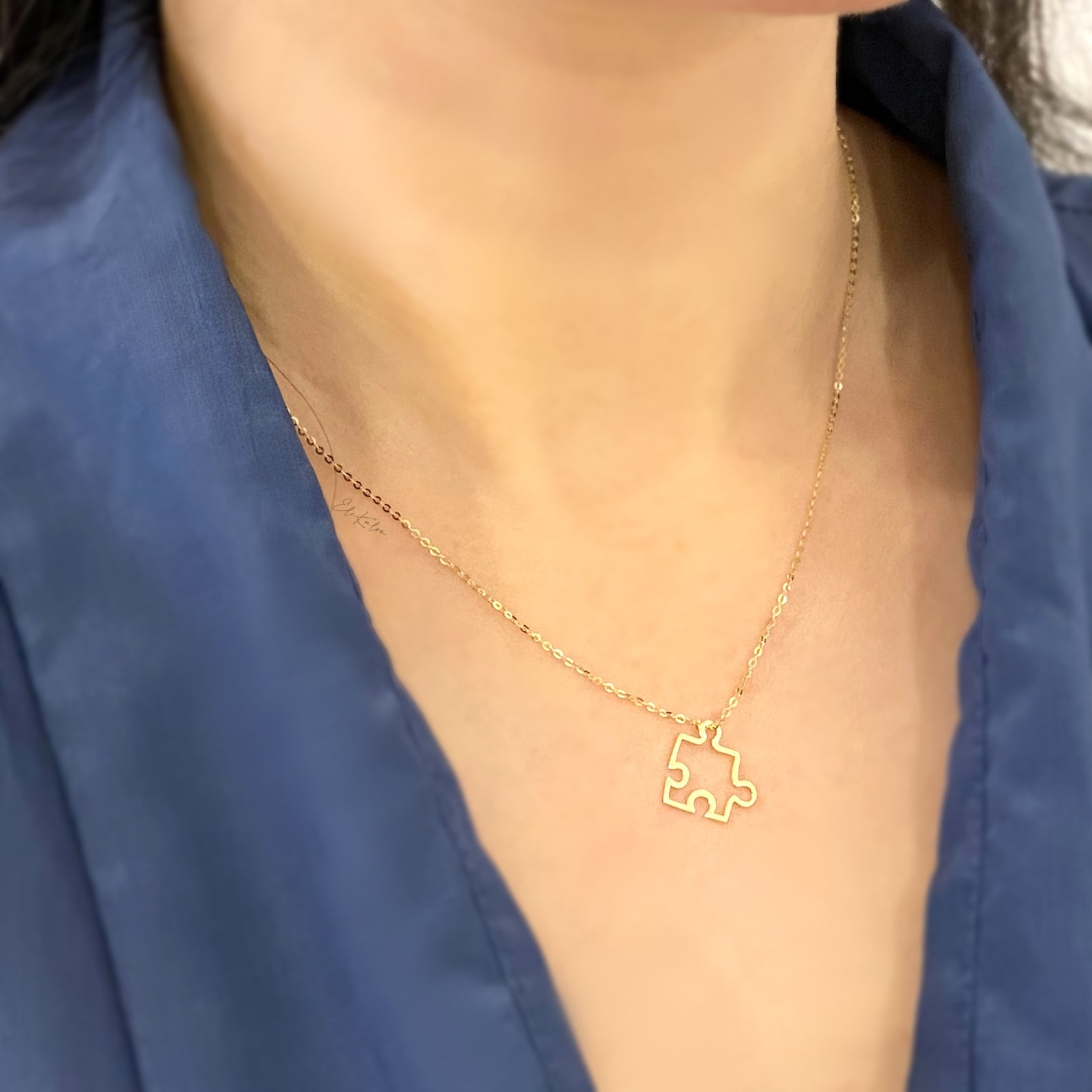 18K Solid Gold Puzzle Pendant Puzzle Necklace Puzzle Charm - Etsy