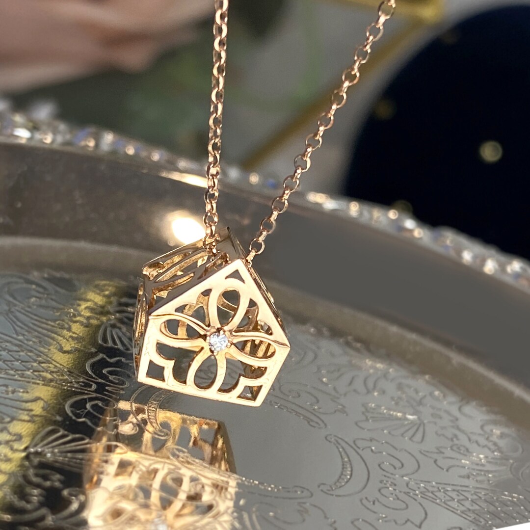 14K Gold House Pendant Necklace, Home Pendant, Home Gift, House Charm ...