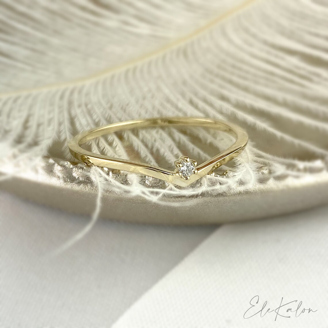 Chevron Ring 10k Solid Gold Chevron Ring Chevron V Shape - Etsy