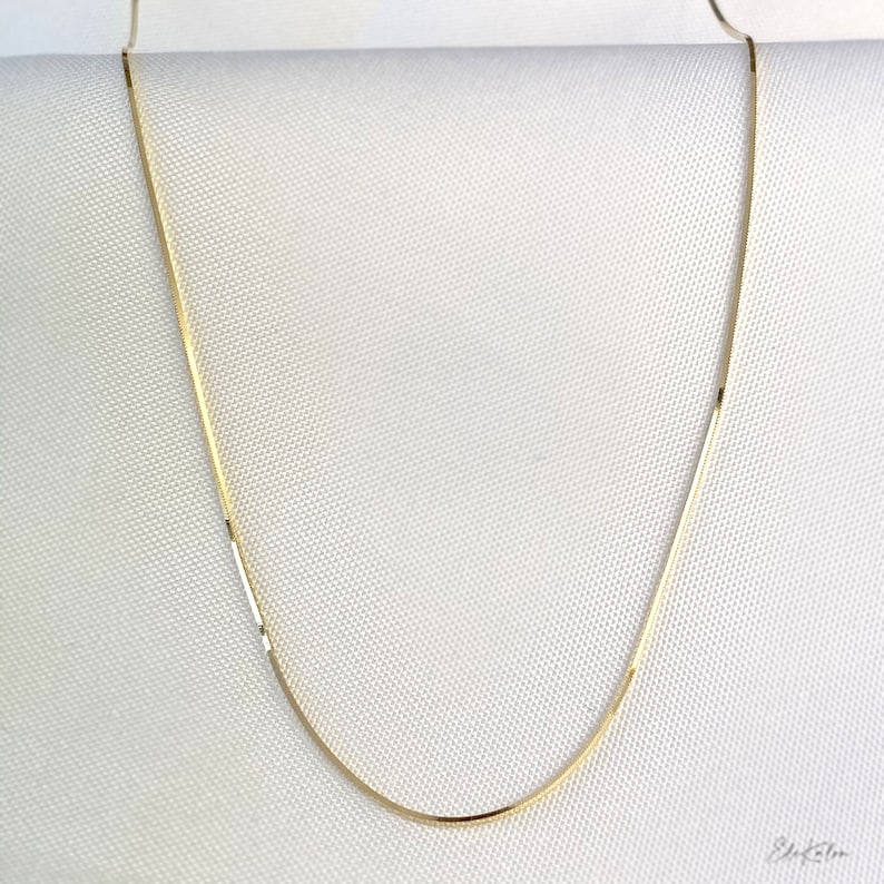 14K Solid Gold Snake Chain Square Snake Chain Shining Chain - Etsy Canada